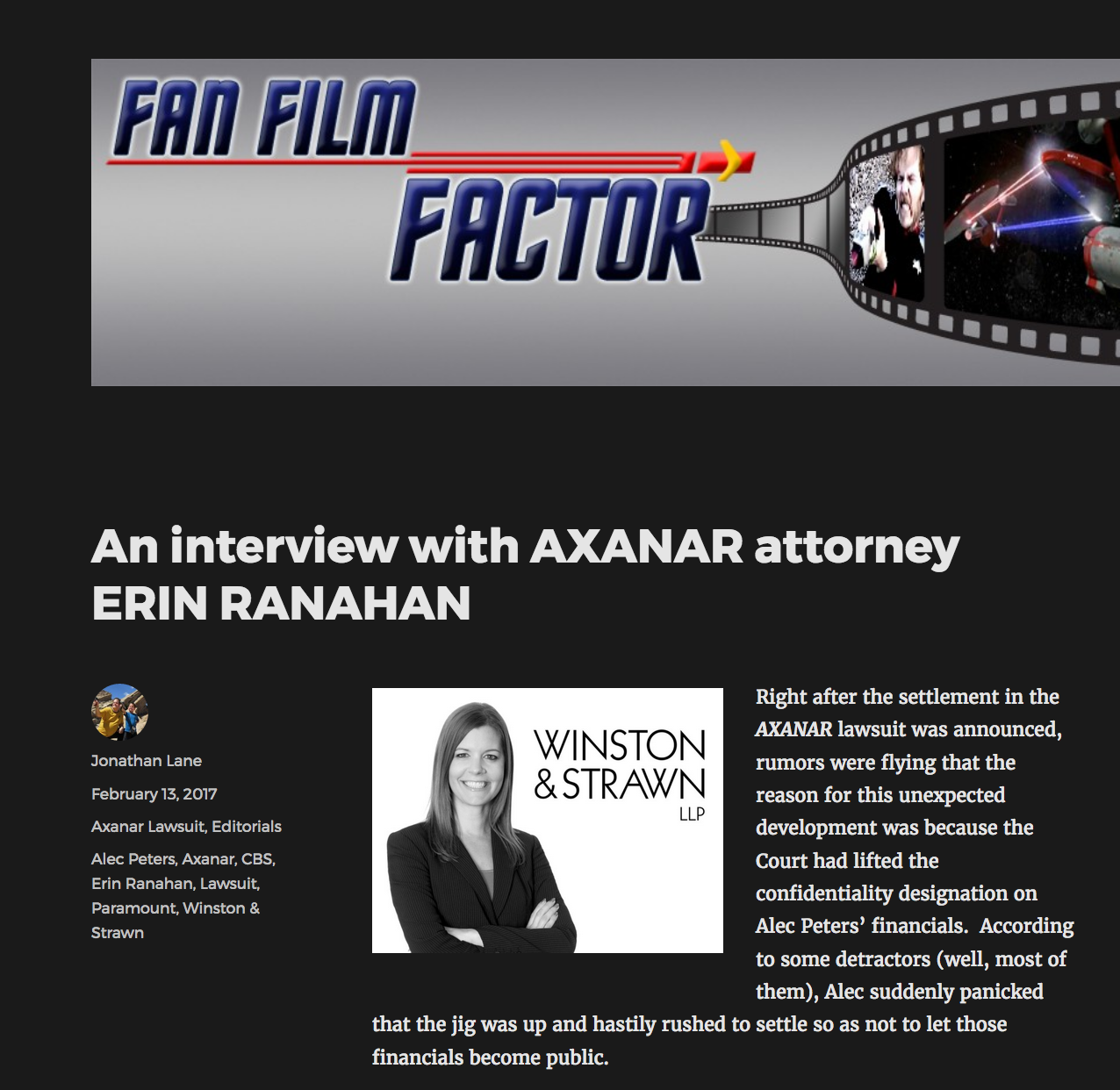 Interview with Axanar Attorney Erin Ranahan – Axanar